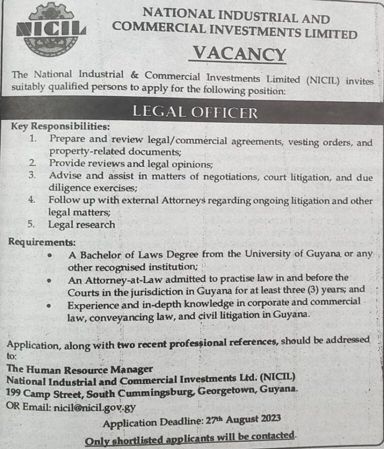 NICIL - Join Our Team Legal Officer