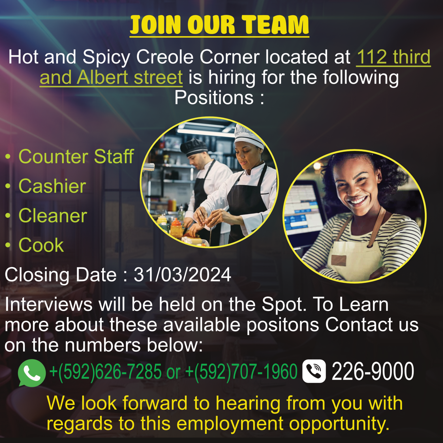 Hot and Spicy Creole Corner Job offers